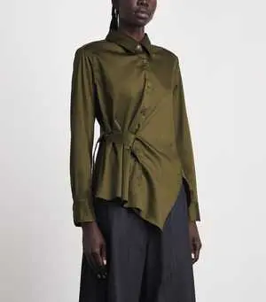 Palmer//harding Sateen Cotton Twisted Shirt