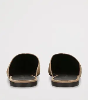 HERBERT LEVINE Suede Home Body Mules - Brown