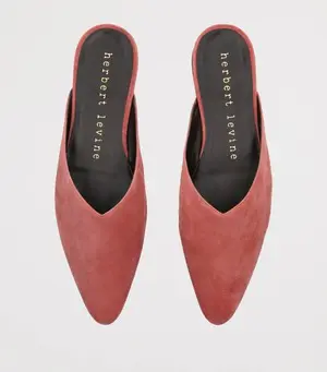 HERBERT LEVINE Suede Home Body Mules - Pink