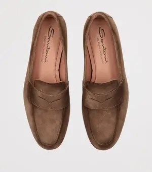 Santoni Suede Carla Loafers