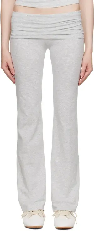 SKIMS Plain Knitted Casual Trousers - White