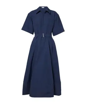 Simkhai Deanna Belted Faille Midi Dress