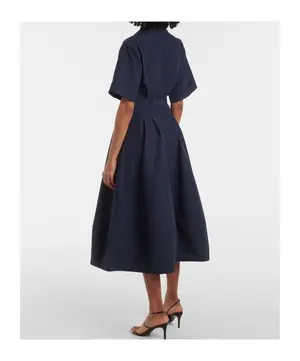 Simkhai Deanna Belted Faille Midi Dress