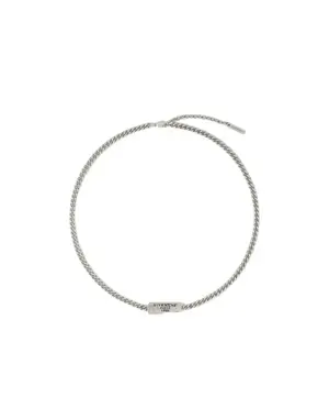 Givenchy Metal And Enamel Tape Necklace - Eccentric Silver
