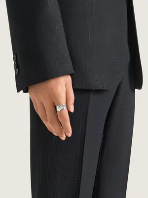 Givenchy Tape Ring In Metal And Enamel