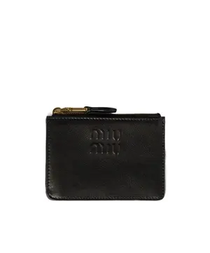 Miu Miu Nappa Leather Card Holder - Black