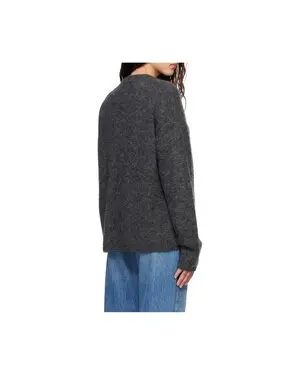 THE FRANKIE SHOP Oversized Crew Neck Knitted Sweater - Black