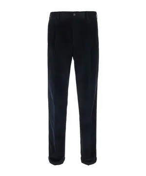 PT TORINO Corduroy Pleated Straight Leg Trousers