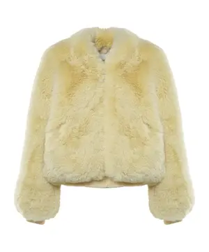 THE FRANKIE SHOP Stand Collar Cropped Furry Jacket