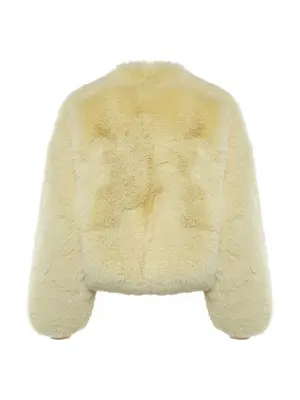 THE FRANKIE SHOP Stand Collar Cropped Furry Jacket