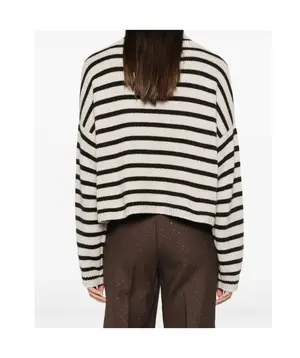 LISA YANG Striped Roll-neck Sweater