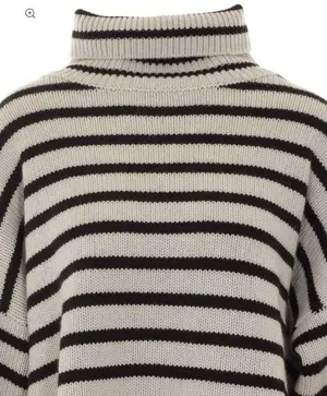 LISA YANG Striped Roll-neck Sweater - Beige/black