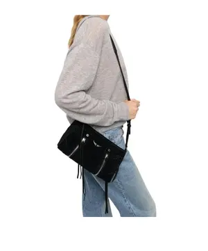Zadig&Voltaire Madison Mini Suede Shoulder Bag - Black