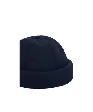 Giorgio Armani Docker Hat In Wool And Cashmere With Leather Details