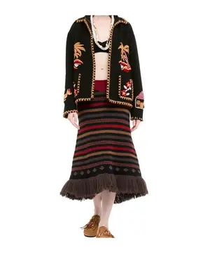 Alanui Remember Me Jacket - Black/camel