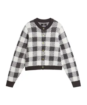 Barbour Gingham Check Knit Cardigan