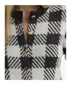 Barbour Gingham Check Knit Cardigan