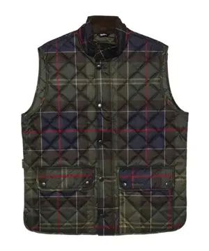 Barbour Tartan Pattern Quilted Waistcoat