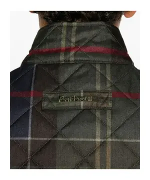 Barbour Tartan Pattern Quilted Waistcoat