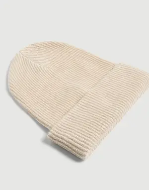 Brunello Cucinelli Sparkling Cashmere English Rib Knit Beanie - Butter