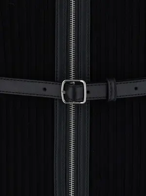 Simkhai Long Sleeved Zip-up Belted Dress