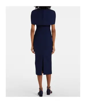 Roland Mouret Caped Crêpe Cocktail Dress