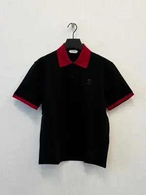 Versace Logo Embroidered Piqué Polo Shirt