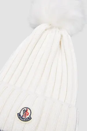Moncler Knitted Beanie With Pompom