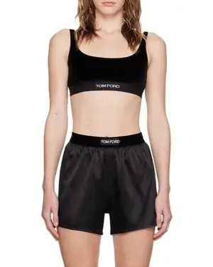 TOM FORD Stretch Lustrous Velour Signature Bralette