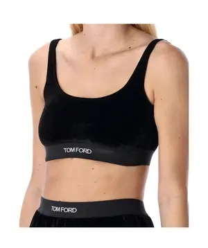 TOM FORD Stretch Lustrous Velour Signature Bralette