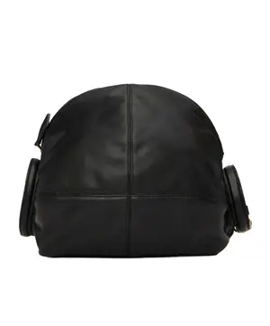 Alaïa Paneled Polished Leather Clutch - Black