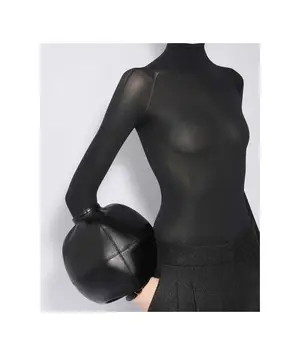 Alaïa Paneled Polished Leather Clutch - Black