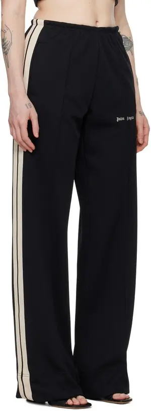 Palm Angels Logo Embroidered Wide Leg Track Pants