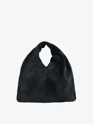 THE ROW Suede Slouchy Shoulder Bag - Black