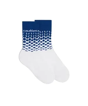 Casablanca Logo-intarsia Stretched Socks - White/blue