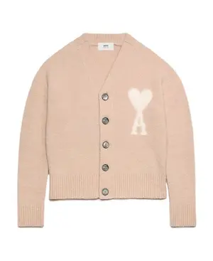 AMI Paris De Coeur Cardigan - Nude