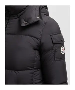 Moncler Fourmines Logo Patch Padded Jacket - Black