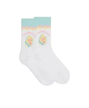 Casablanca Logo Trim Socks - White