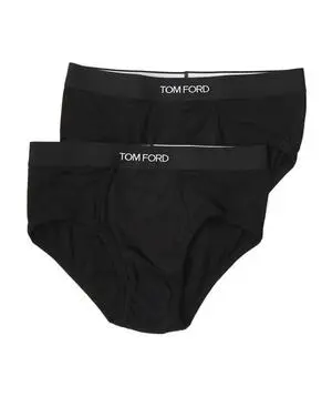 TOM FORD Pack Of Two Logo Waistband Briefs - Black