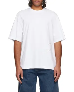 Jacquemus Logo Embroidered Straight Hem T-shirt