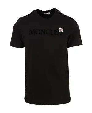 Moncler Flocked Logo T-shirt - Black