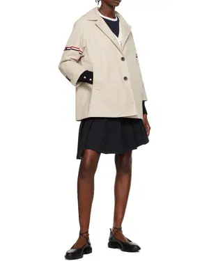 Thom Browne Rwb Striped Single-breasted Coat