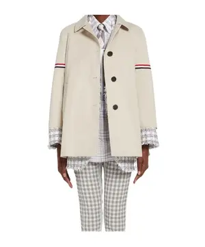 Thom Browne Rwb Striped Single-breasted Coat