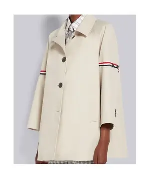 Thom Browne Rwb Striped Single-breasted Coat