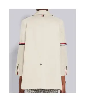 Thom Browne Rwb Striped Single-breasted Coat