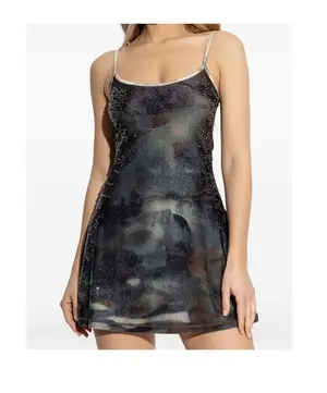 DIESEL® D-loop Printed Embellished Mini Dress