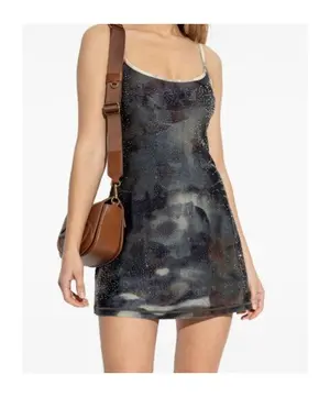 DIESEL® D-loop Printed Embellished Mini Dress