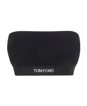 TOM FORD Logo Underband Bandeau Bra - Black