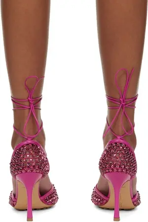 Bottega Veneta Sparkle Stretch Web Heels