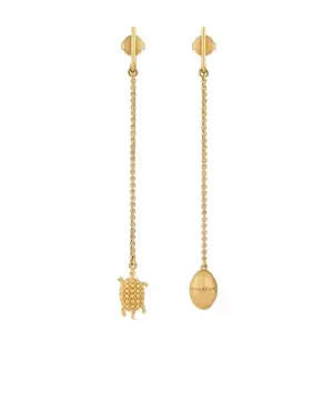 Givenchy Lucky Charms Asymmetric Earrings In Metal - Yellow